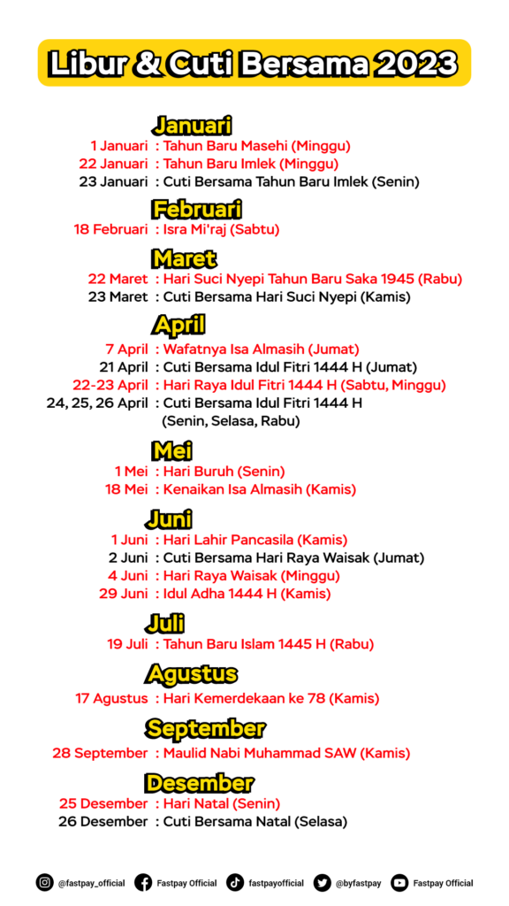 Kalender Libur 2023 dan Cuti Bersama Lengkap - Apa Aja Ada